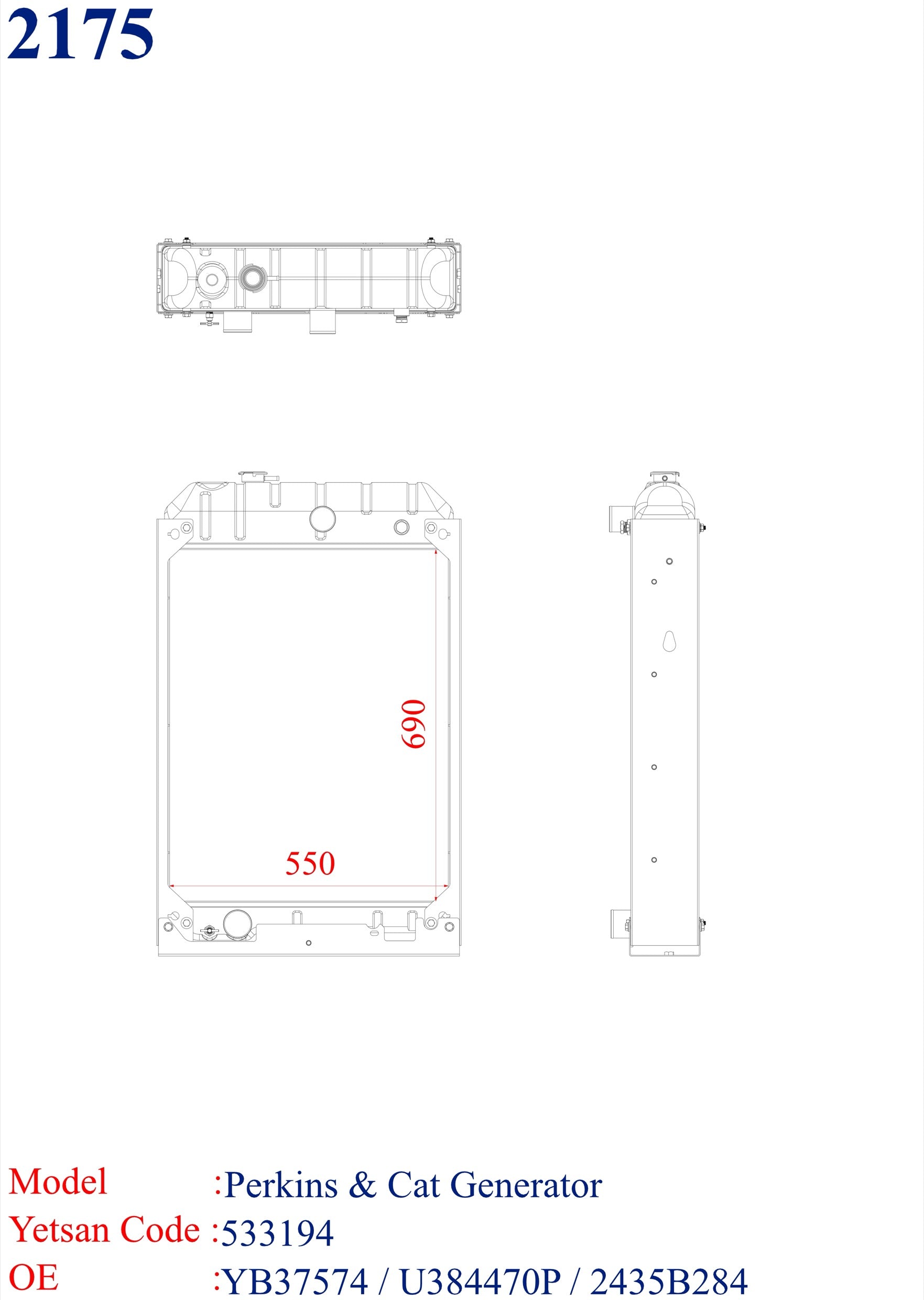 PERKINS & CAT Generator Radiator – Yetsan Catalog