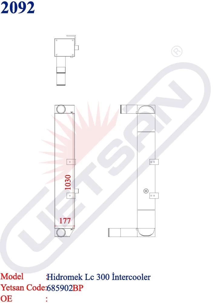 HIDROMEK LC 300 INTERCOOLER – Yetsan Catalog