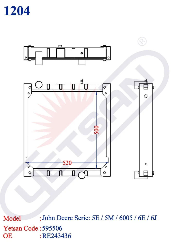 JOHN DEERE Serie: 5E / 5M / 6005 / 6E / 6J – Yetsan Catalog